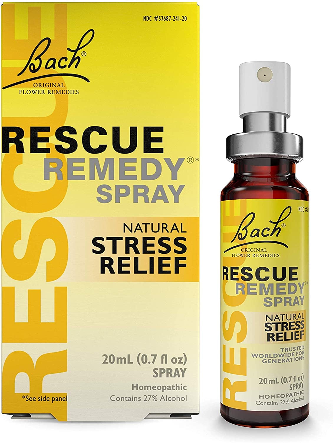 Bach RESCUE REMEDY Spray 20mL, Natural Stress Relief, Non-Habit Forming ...
