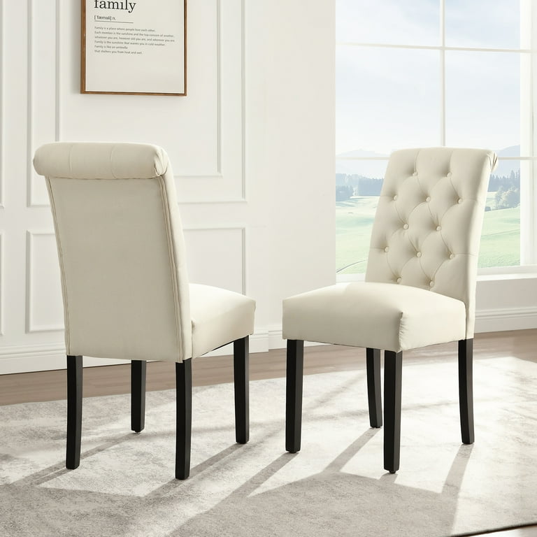 Cream Leather Dining Room Chairs