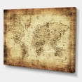 Designart ' Ancient World Map IV ' Vintage Canvas Wall Art Print ...