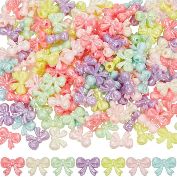 1 Box 48Pcs 8 Colors Lily Flower Charms 20mm Floral Acrylic Charm with Shell Pearl Beads Plastic ...