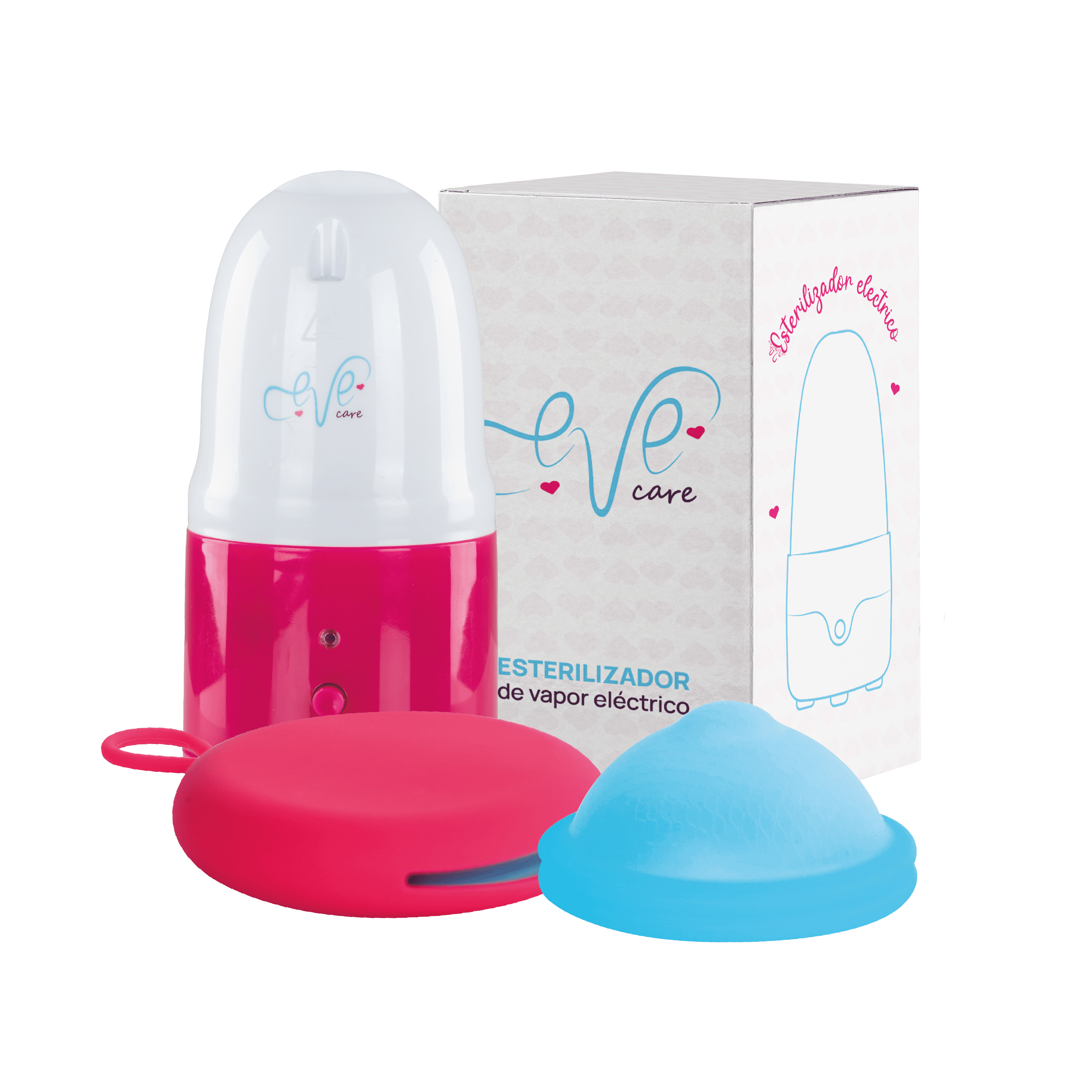 Kit de 2 Discos menstruales Eve Care + Vaso esterilizador Tamaño ...