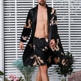 Anuyalue 2024 Mens Satin Robe Dragon Luxurious Silk Spa Long Sleeve
