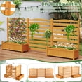BAYUELSWU No-Dig Wood Fence Panel with Planter Box, 3 Panels Privacy ...