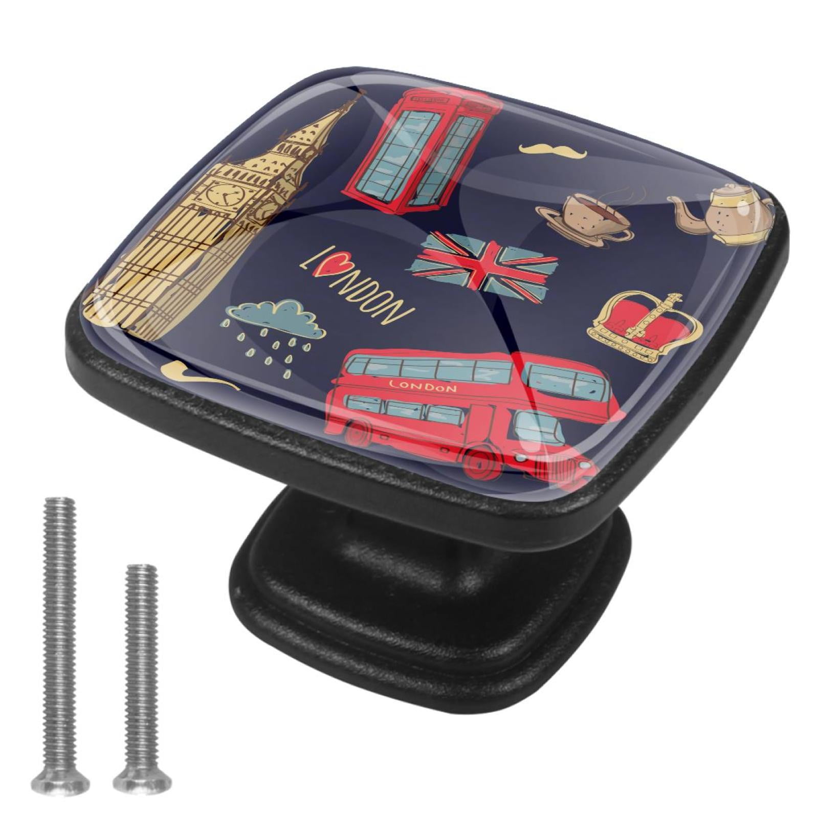 4 Pcs Cabinet Handle Drawer Pulls Uk Bus Crown Big Ben Knobs with ...