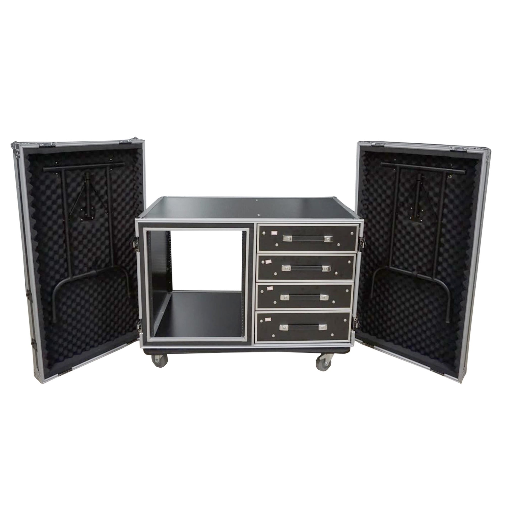 ProX XS-12U4DTW 12U Shockproof Workstation Case W-Dual Side Table and ...