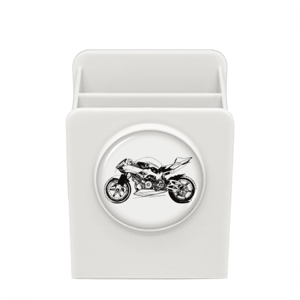 Black Motorcycle Illustration Pattern Desk Pencil Holder Cup Pen ...