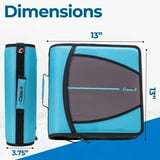 Case-it Mighty Zip Tab Zipper Binder, 3" O-Ring with 5-Color tabbes ...