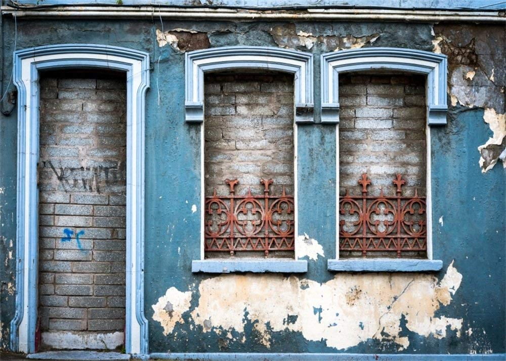ABPHOTO Polyester 7x5ft Shabby Chic Old House Front Door Backdrop ...