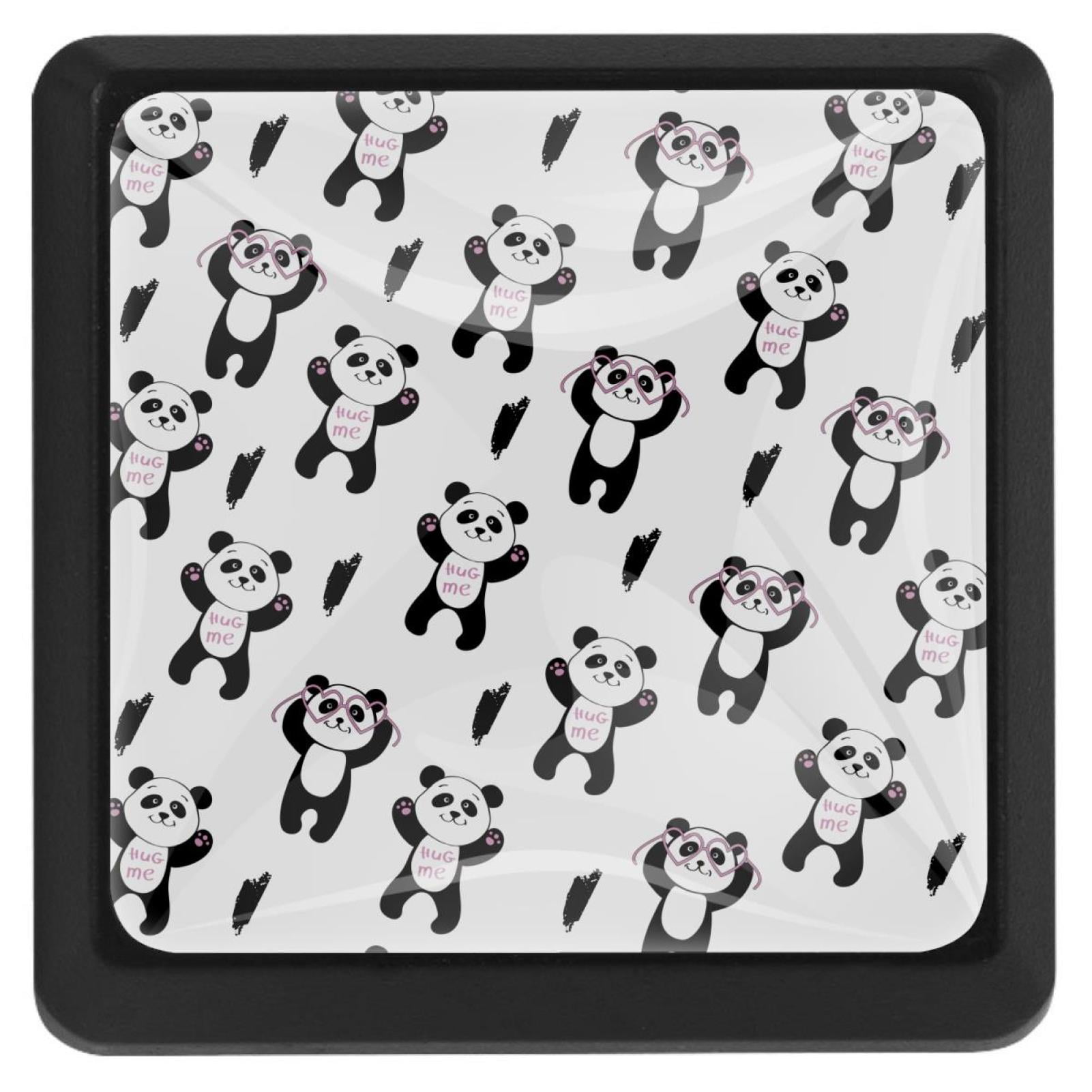 3 Pack Panda Square Cabinet Door Knobs Decor for Cupboard Dressing ...