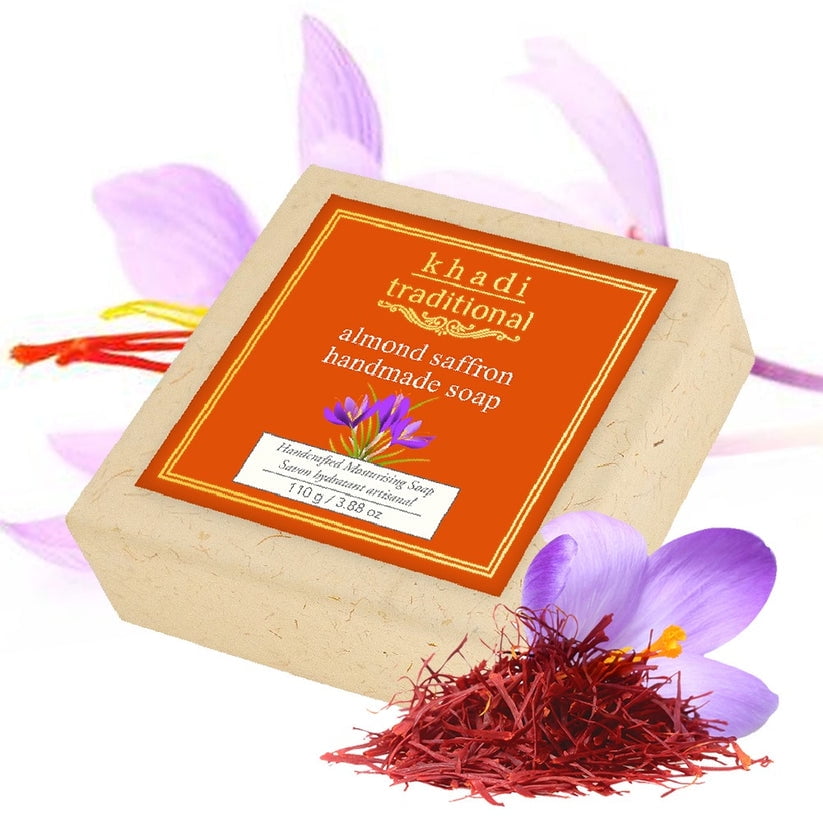 Click here for Khadi Traditional Almond Saffron Handmade Soap prices