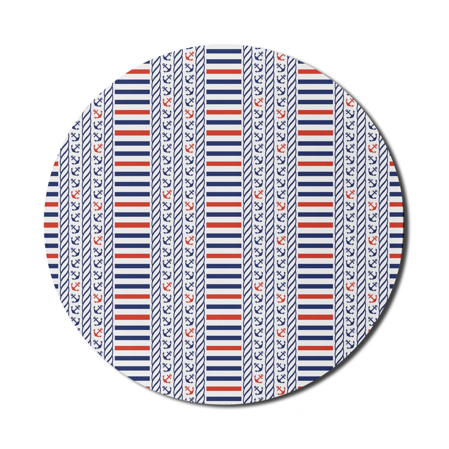 Nautical Mouse Pad for Computers, Marine Pattern with Stripes Anchors ...