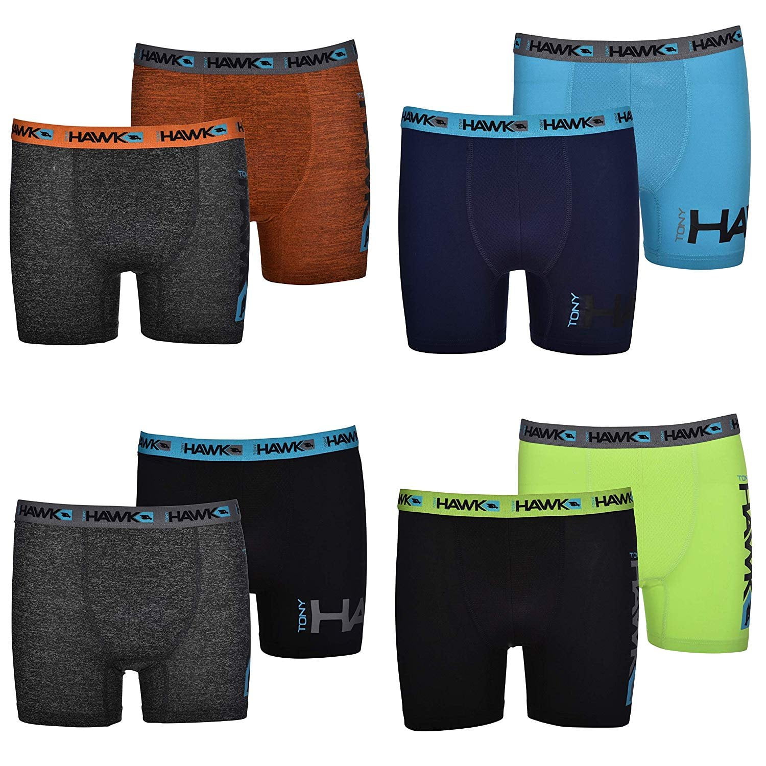 Tony Hawk Boys' Boxer Briefs 8-Pack Performance Dri Fusion Tech ...