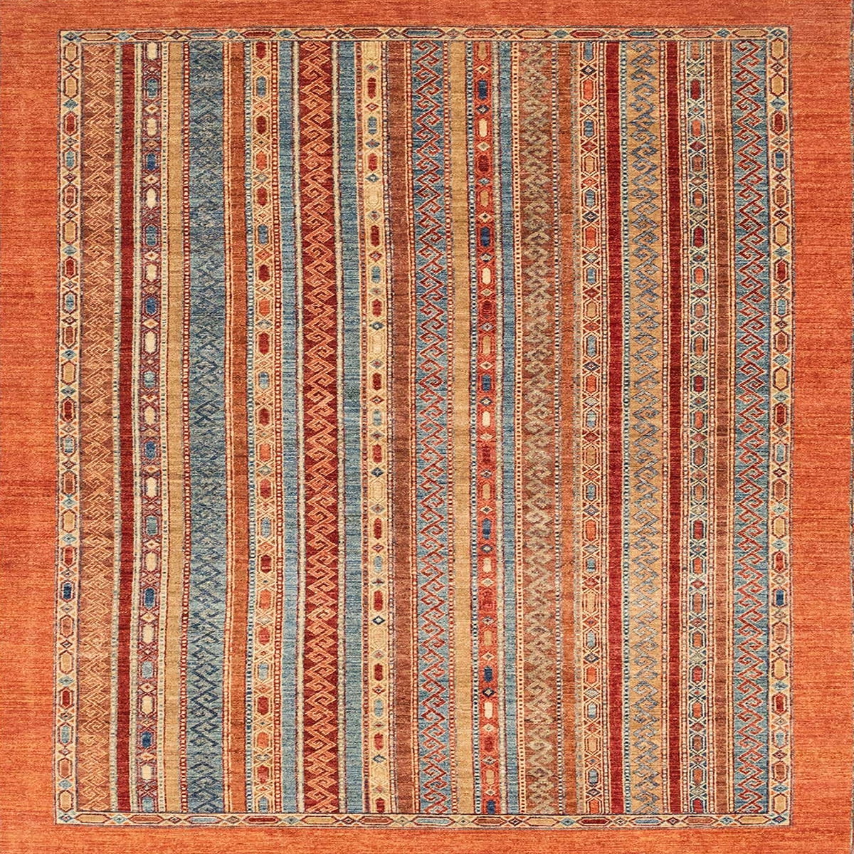 Ahgly Company Indoor Square Abstract Red Abstract Area Rugs, 6' Square ...