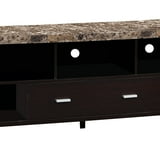 Deluxe Faux Marble Top TV Stand With 5 Open Shelves - Walmart.com