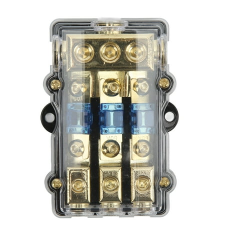 ANGGREK Universal 3 Way Car Audio Fuse Block Safe 60A Stereo Fuse ...
