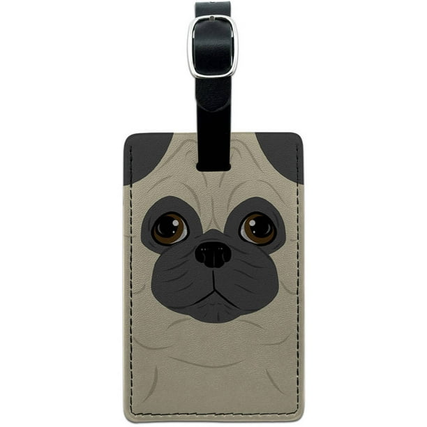 Pug Dog Pet Leather Luggage ID Tag Suitcase Carry-On - Walmart.com