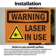 (2 Pack) Laser In Use OSHA Warning Sign 5 Inch X 3.5 Inch Vinyl Label ...