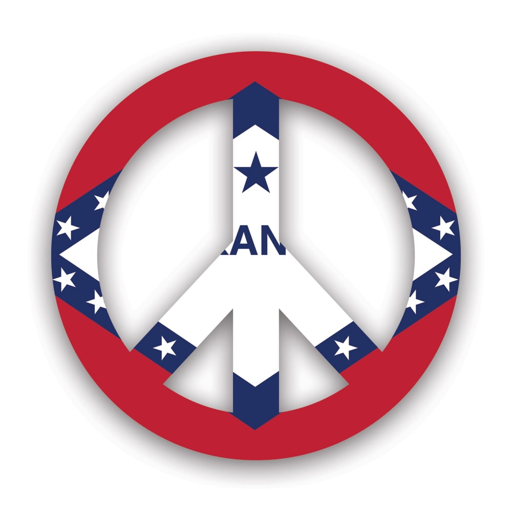 Arkansas Flag Peace Symbol Sticker Decal - Self Adhesive Vinyl ...