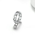 Chainspromax Stainless Steel Men Rings Size 8 Steel Chain Link Spinner Rapper Rings For Men