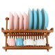 Utoplike Teak Dish Drainer Rack Collapsible 2 Tier Dish Rack Dish ...