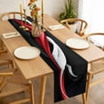 Abstract Stitching Table Runner 13x108 inch Gary Red Black Water Ripple ...