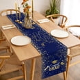 Blue Gold Graduation Cap Cotton Linen Table Runner Graduates ...