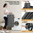 135L Large Laundry Hamper with Lid, 2 Section Gray Laundry Sorter ...