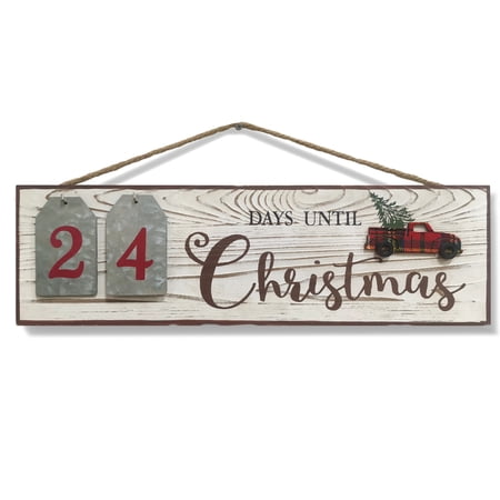 Yipa Manual Countdown Sign Farmhouse Plaques Wall Decor Rustic Front ...