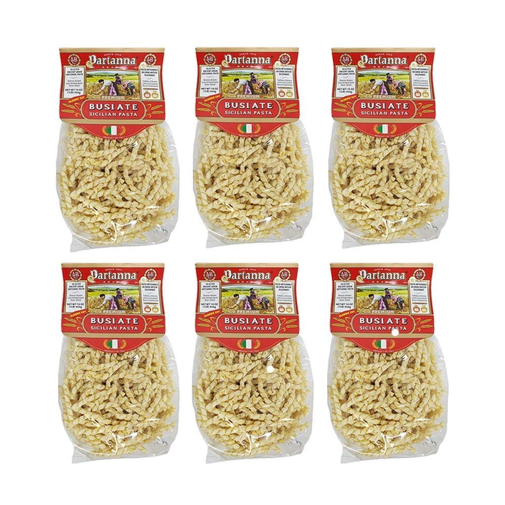 Partanna Busiate Sicilian Artisanal Pasta Classic Cut 6 pack x 1 lb (6 ...