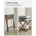 SONGMICS Foldable Bamboo Luggage Rack with Shelf, Suitable for Guest ...