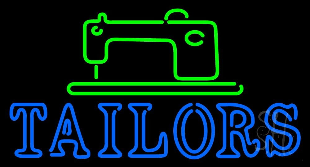 Tailors Logo LED Neon Sign 13" Tall x 24" Wide - inches, Black Square ...