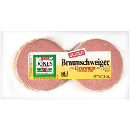 Jones Dairy Farm Sliced Braunschweiger Liverwurst Sausage, 8 oz ...
