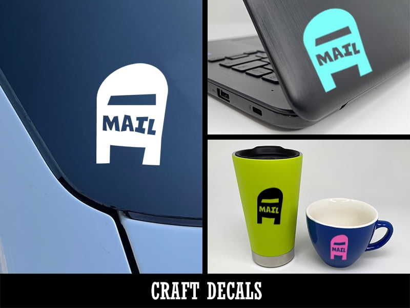 Mail Box Doodle Craft Vinyl Indoor Outdoor Decal Sticker - Tan - 4 Inch ...