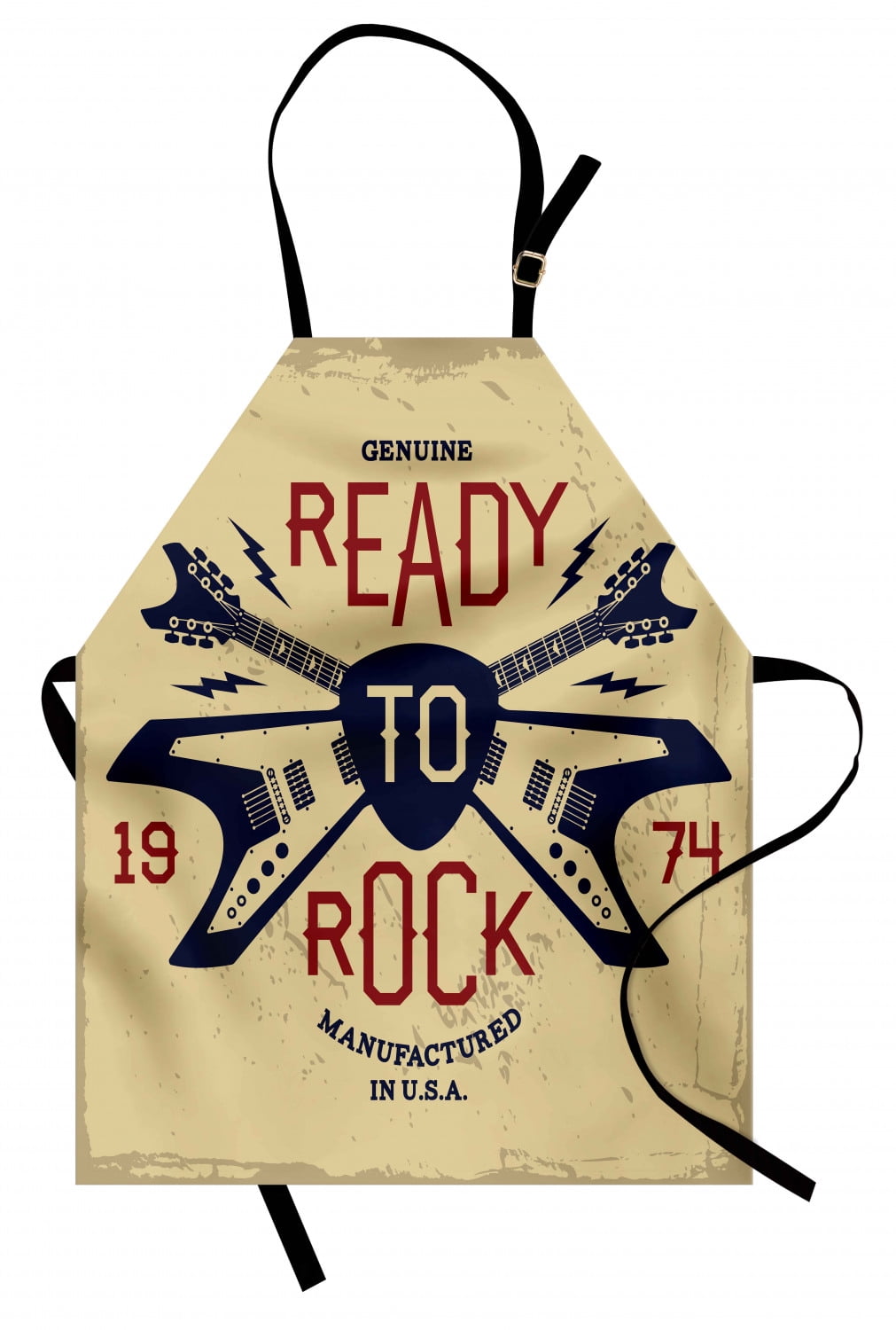 Classic Rock Apron, Ready to Rock Saying with Flying V Guitar and Pick ...