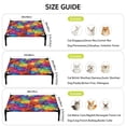 Abstract Geometric Elevated Dog Bed, Vintage Color Modern Artificial ...