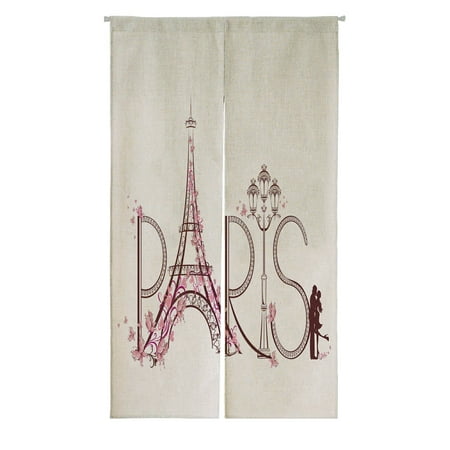 EREHome Tour Eiffel avec Paris Lettrage Japonais Noren Rideau Porte ...