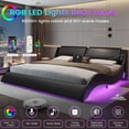Led Bed Frame King Size Platform Bed Frame with LED Lights&USB Ports ...