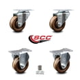 3 Inch High Temp Phenolic Wheel Swivel Top Plate Caster Set with 2 ...