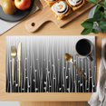 Blue Vertical Wave Lines Cotton Linen Placemats Set of 1, Flower ...
