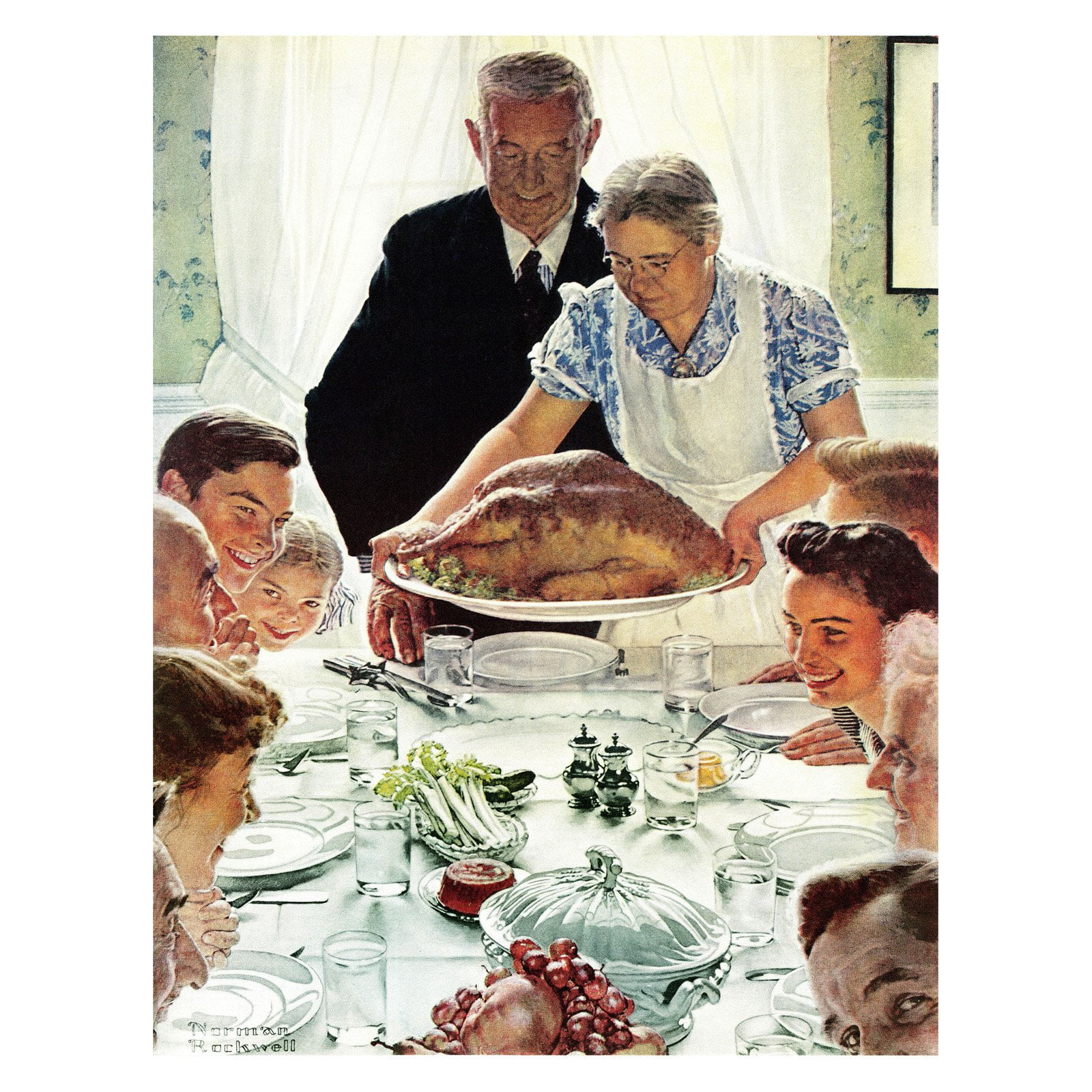 Norman Rockwell Freedom From Want 40 in x 52 in Painting Canvas Art ...