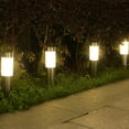 4 Pack Solar Pathway Lights Outdoor, Solar Walkway Lights with Polished ...