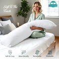 Body Pillow Case 20" x 60" White 100% Egyptian Cotton Zipper Closure ...