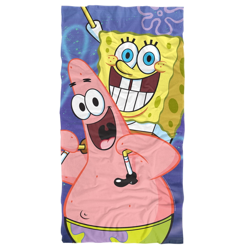Spongebob Beach Towel 30x60 Spongebob And Patrick Cropped Beach Towel
