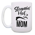 ThisWear Mothers Day Mug Steaming Hot Mom Ceramic 15oz Coffee Mug Mom ...