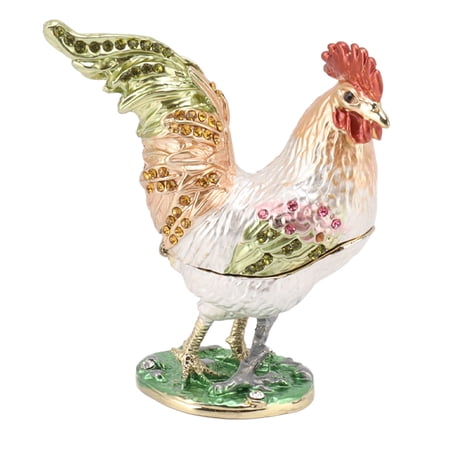Bejeweled Box,Rooster Trinket Box Embedded Rooster Trinket Box Keepsake ...