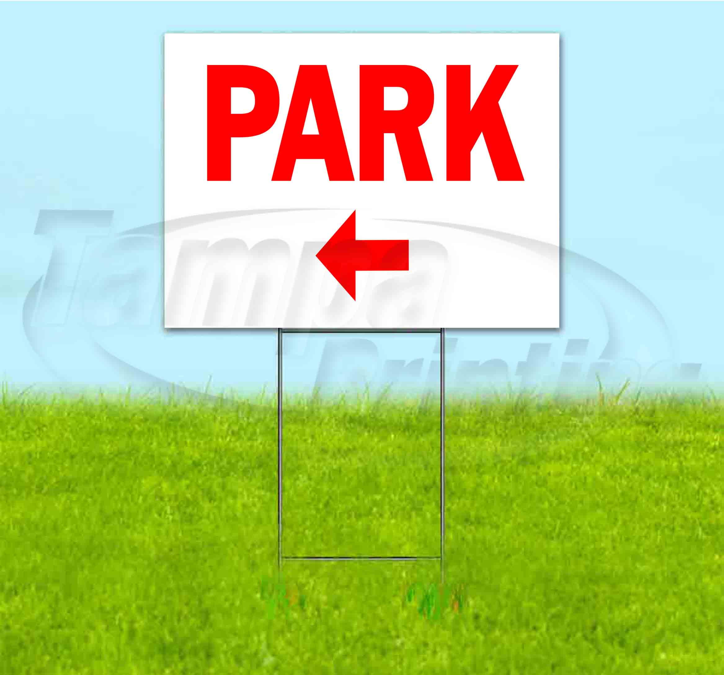 Park Left (18" x 24") Yard Sign, Includes Metal Step Stake - Walmart.com