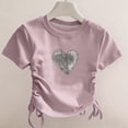 Ashyfjp Girls Casual Tees Trendy Solid Short Sleeve Round Neck Cropped ...