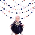 46Ft Navy Royal Blue Blush Pink Rose Gold Polka Dot Paper Circle ...