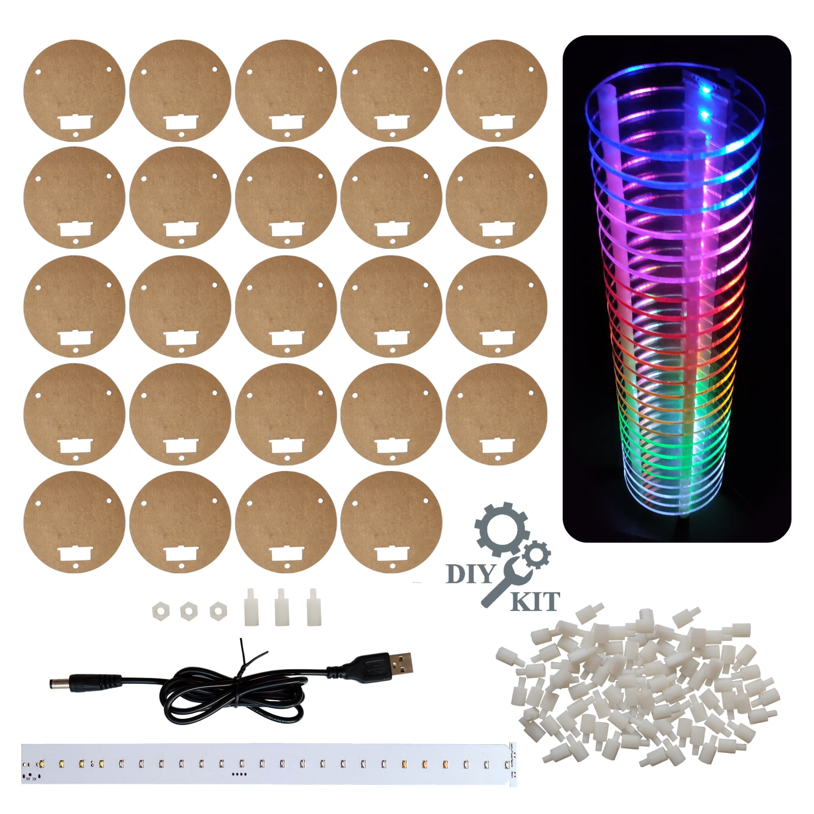 iCubeSmart 24 LED Audio Spectrum DIY Electronic Kit (PP24LED-ROUND) - Walmart.com