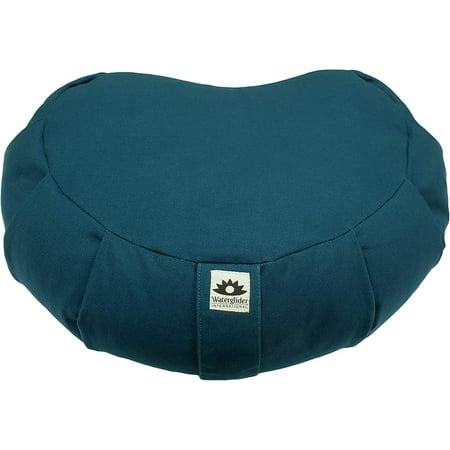 Zafu Crescent: Meditation ow with USA Buckwheat Hull Fill, Certified ...